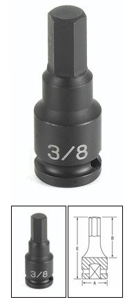 3/8 Inch Hex Driver Impact Socket 9mm | Grey Pneumatic | 1909M