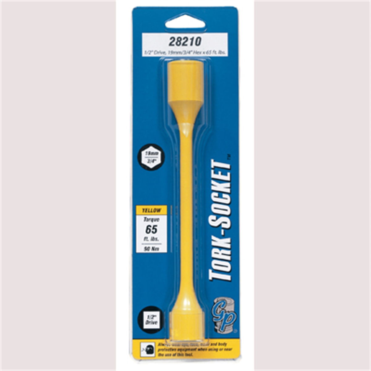 1/2 In Dr 19mm/3/4 x 65 Lb Torkâ€“Socket - Yellow | Grey Pneumatic | 28210