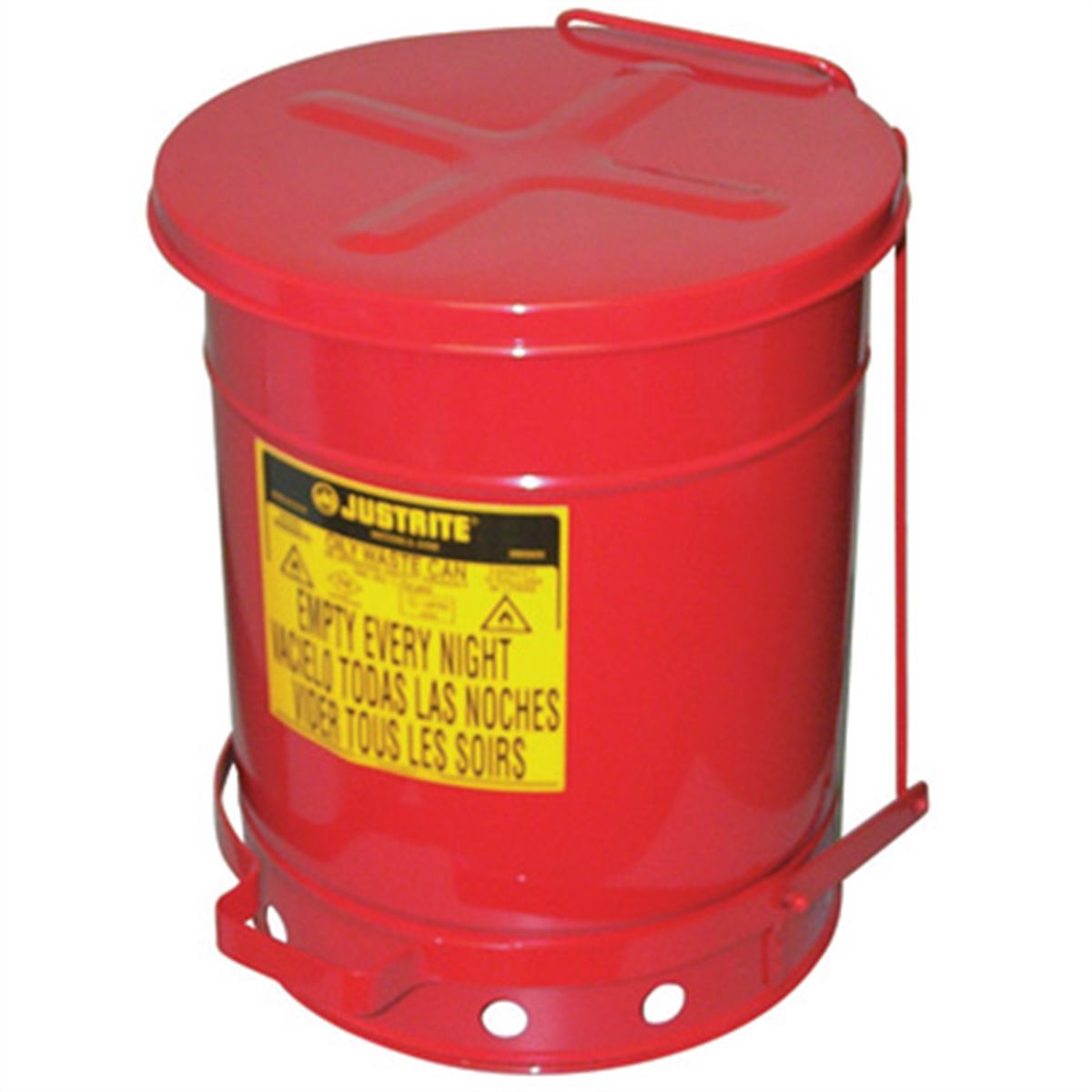 10 Gallon Oily Waste Can with Foot Operated Cover