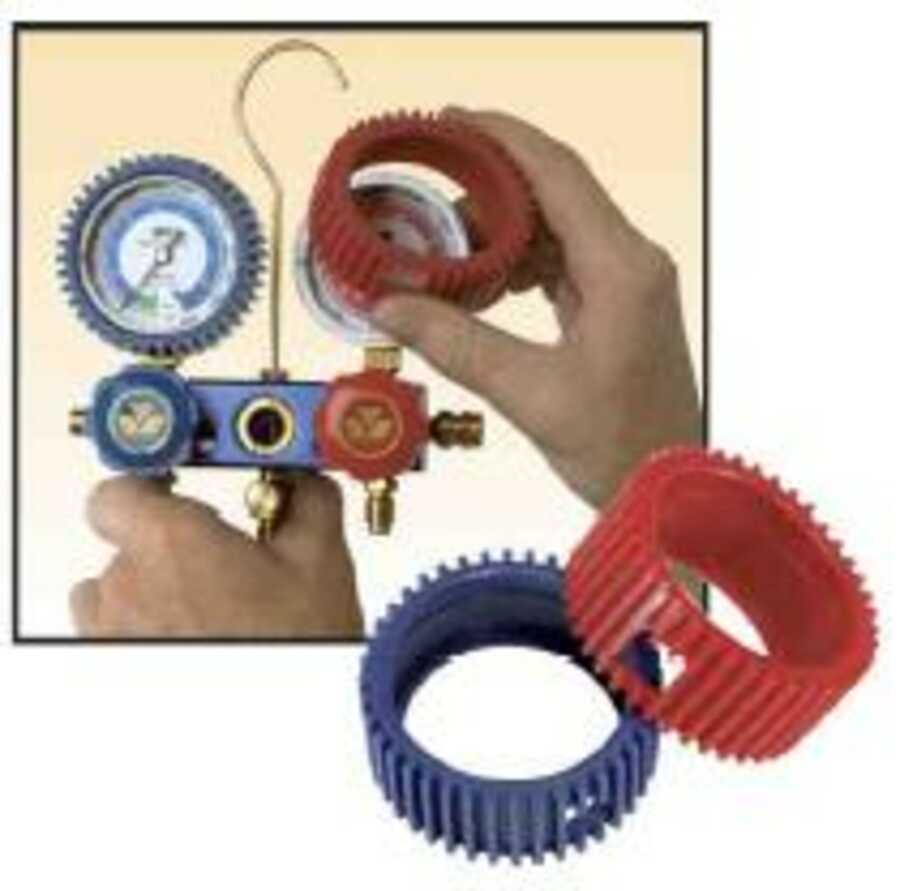 Mastercool 91553-E Red & Blue Large Gauge Protector Set