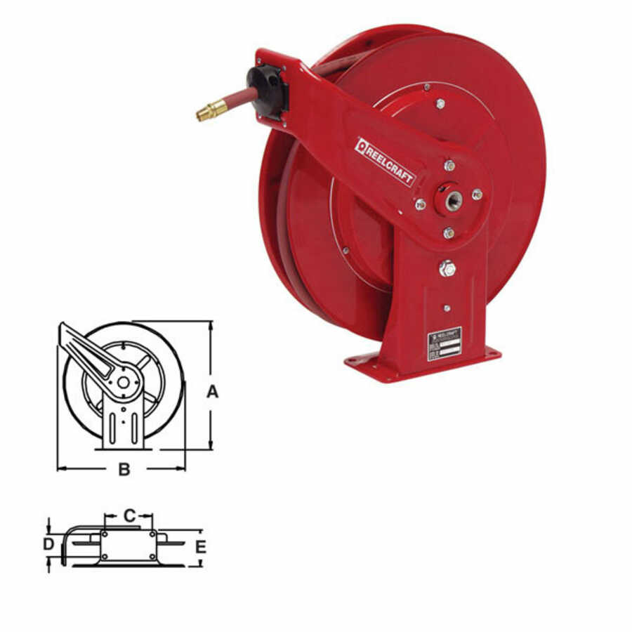 Series 5005 Spring Retractable Air Hose Reel / Water Hose Reel 3/8 In x ...