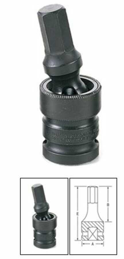 1/2 Drive x 8mm Universal Impact Hex Swivel Driver Socket | Grey ...