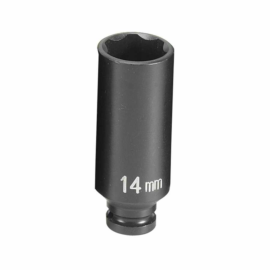 1/4 Surface Drive x 14mm Magnetic Impact Socket | Grey Pneumatic | 914MG