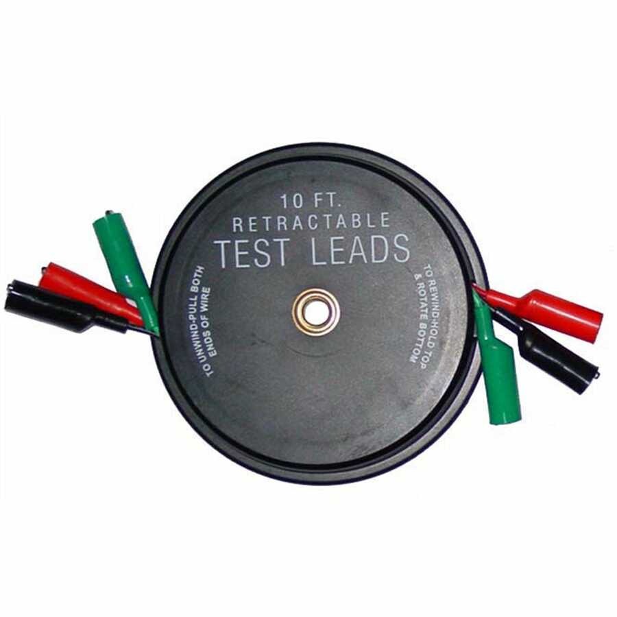 Retractable Test Leads 3x10-ft. (3 different color wires for easy ...