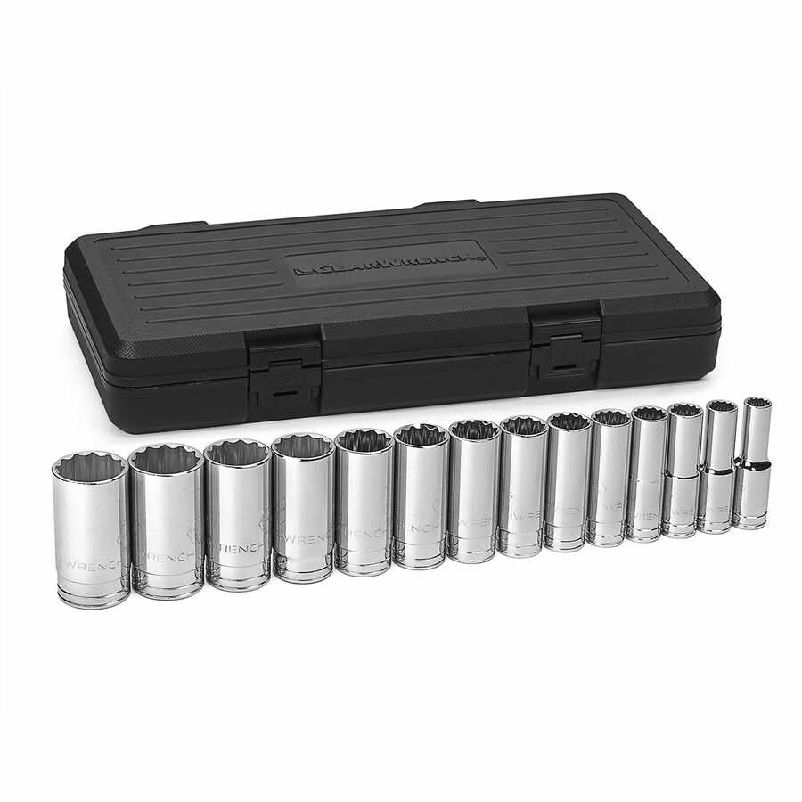 14 Pc. SAE 12 Pt. Deep Socket Set 1/2â€ DRIVE | GearWrench | 80732